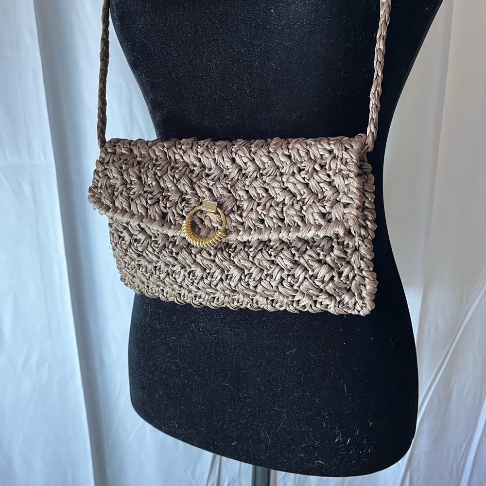 Vintage Pappagallo Raffia Made In Italy Shoulder Bag … - Gem